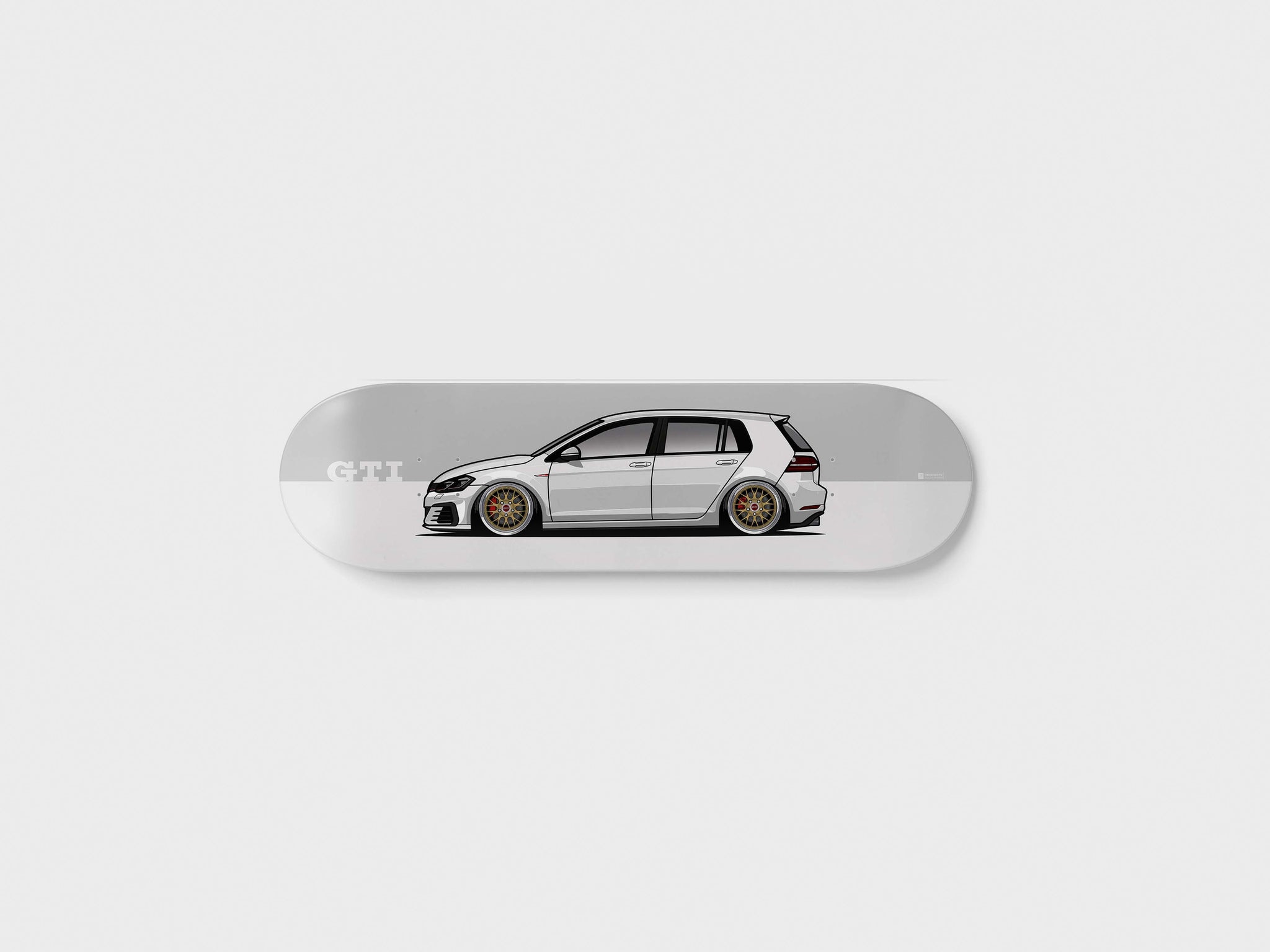 VW Golf MK7 GTI White Skateboard Wall Art | Deckorate